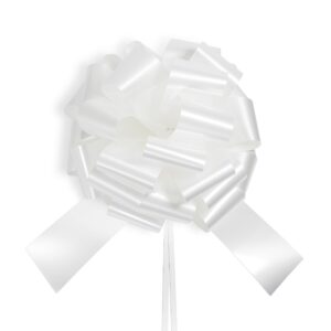 boxhome big car bow 18" white large gift wrap ribbon pull bows for party, birthday, wedding garlands & swag, fundraise, decoration