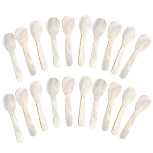 zudksuy 20pcs caviar spoons shell spoons mother of pearl spoons mask spoontea spoons dessert spoons suitable for caviar, jam, ice cream, restaurant, dessert