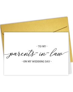 nchigedy to future parents in law on our wedding day card, wedding day card for mom and dad of bride or groom, wedding day gift for future in laws