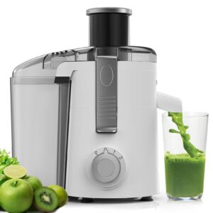 juicer machines, sifene compact centrifugal juicer extractor, juice maker for vegetable and fruit with 3-speed setting, non-bpa, easy to clean (white)