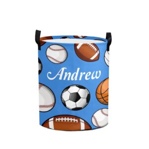 custom laundry baskets with name personalized sports balls collapsible laundry hamper for boys girls