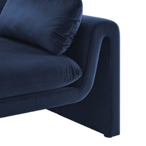 Modway EEI-6382-MID Waverly Performance Velvet Sofa, Midnight Blue