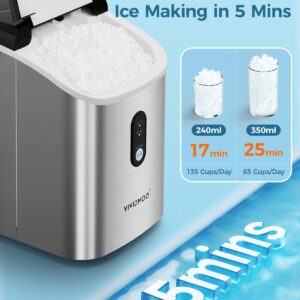 Nugget Ice Maker Countertop, 33 lbs in 24 Hours, Self-Cleaning Sonic Portable, Soft Chewable Pebble Ice in 5 Mins Home/Kitchen/Office,Like-New