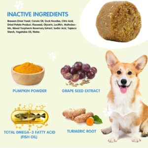 Allergy Relief Dog Treats w/Omega 3 + Pumpkin + Enzymes, Dog Allergy Relief Chews, Itch Relief for Dogs, Anti-Itch Treats - Skin & Coat + Immune Digestive Supplement