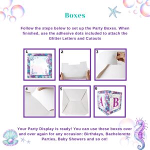 248 Pieces Little Mermaid Birthday Decorations Kit, All-in-1 Girl's Party Decor Package With Mermaid Tail Balloon Garland, Foil Curtains, Fabric Backdrop, Princess Crown - Purple, Teal