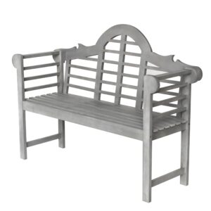 jonathan y bnh103b lutyens 51.2" 3-seat arched 600-lbs support acacia wood outdoor garden patio bench for garden, lawn, backyard, pool, deck, beach, firepit, gray