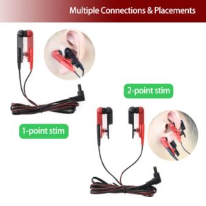 Ear Clip Electrode Wire for TENS Vagus Stim and CES Device, Double Side Soft Silicone Black