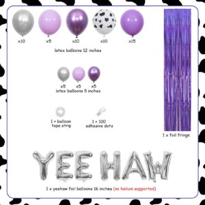 Cheereveal Cowgirl Bachelorette Party Decorations Purple, Yeehaw Bachelorette Balloon Garland Kit, Nashville Bachelorette Party Decorations Disco Cowgirl for Western Bridal Shower Party Supplies