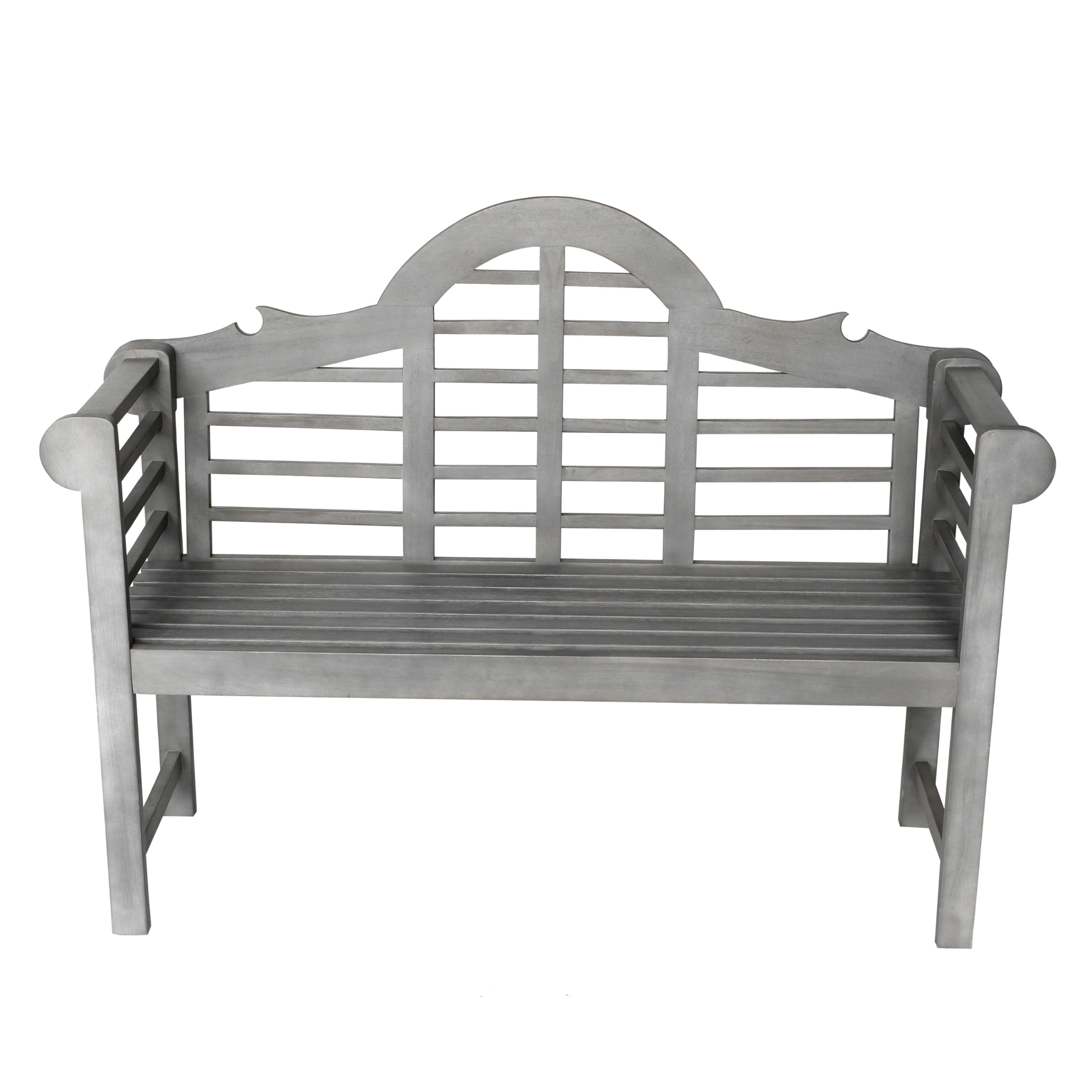 JONATHAN Y BNH103B Lutyens 51.2" 3-Seat Arched 600-Lbs Support Acacia Wood Outdoor Garden Patio Bench for Garden, Lawn, Backyard, Pool, Deck, Beach, Firepit, Gray