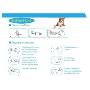 Cat Inhaler Spacer for Cats with Breathing Indicator - Includes 2 Masks to fit Most Cats - Feline Aerosol Chamber