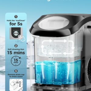 Nugget Ice Maker Countertop, 33 lbs in 24 Hours, Self-Cleaning Sonic Portable, Soft Chewable Pebble Ice in 5 Mins Home/Kitchen/Office,Like-New