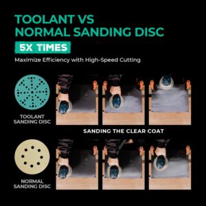 6 Inch 49 Hole 80 Grit Sanding Disc, Hook and Loop Film Backing Sanding Discs Compatible with Festool Sanders by toolant - 50 Pack