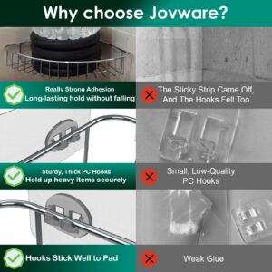 Jovware Shower Caddy Adhesive Replacement Stickers, Replacement Adhesive for Shower Caddy, Shower Organizer Adhesive Replacement, Adhesive for Shower Caddy Assorted Wire Hook 10 Pack