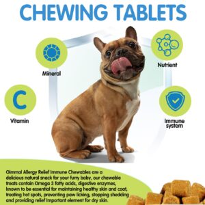 Allergy Relief Dog Chews - Allergy Relief Dog Treats w/Omega 3 + Pumpkin + Enzymes - Itchy Skin Relief for Dogs - Anti Itch Support & Hot Spots - Skin & Coat Health for Dogs