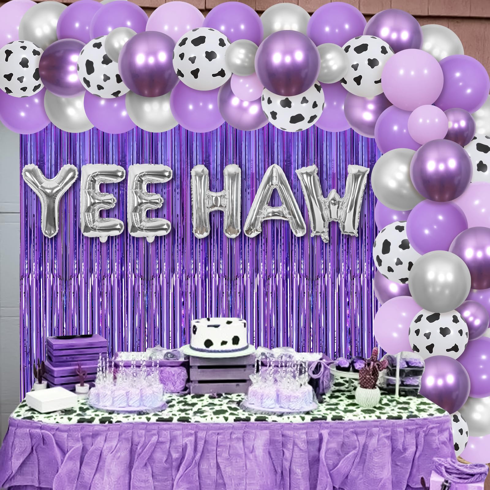 Cheereveal Cowgirl Bachelorette Party Decorations Purple, Yeehaw Bachelorette Balloon Garland Kit, Nashville Bachelorette Party Decorations Disco Cowgirl for Western Bridal Shower Party Supplies