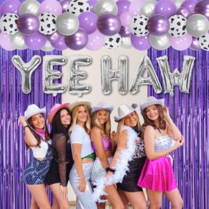 Cheereveal Cowgirl Bachelorette Party Decorations Purple, Yeehaw Bachelorette Balloon Garland Kit, Nashville Bachelorette Party Decorations Disco Cowgirl for Western Bridal Shower Party Supplies