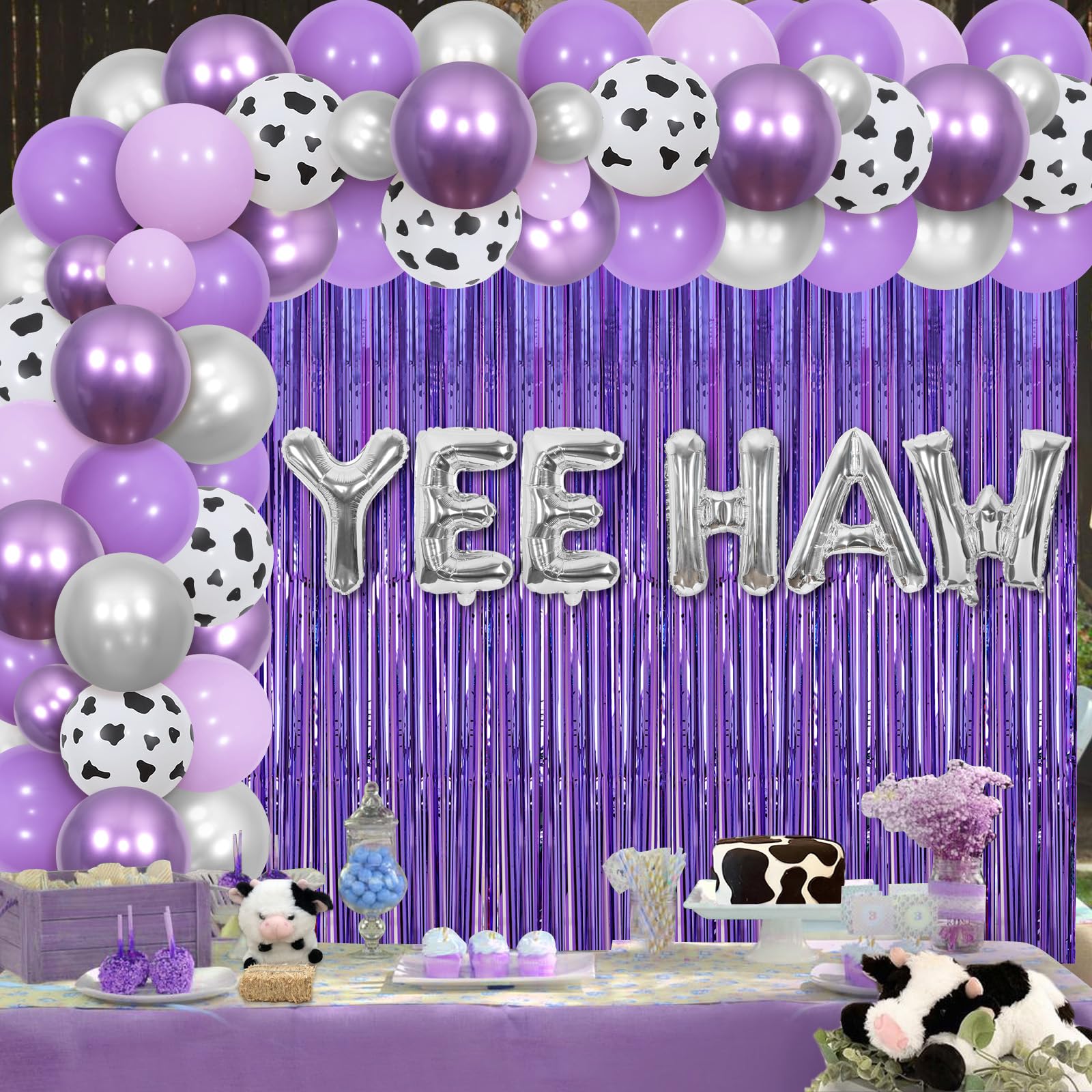 Cheereveal Cowgirl Bachelorette Party Decorations Purple, Yeehaw Bachelorette Balloon Garland Kit, Nashville Bachelorette Party Decorations Disco Cowgirl for Western Bridal Shower Party Supplies