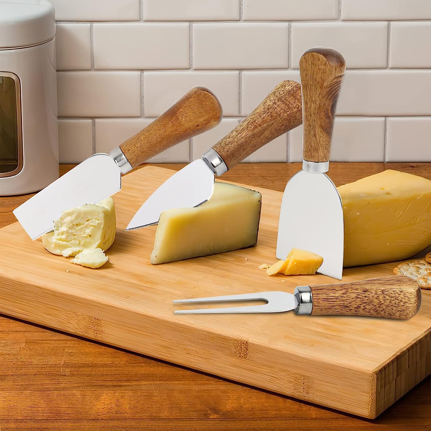 4 Cheese Knives Set-Mini Knife, Butter Knife & Fork