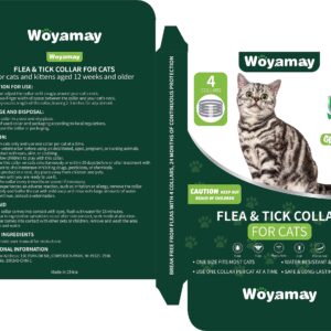 4 Pack Flea Collar for Cats, Cat Flea and Tick Treatment, 8 Months Protection Flea and Tick Prevention for Cats, Waterproof Cat Flea Collar, Adjustable Cat Flea and Tick Collar for Cats Kittens, Grey