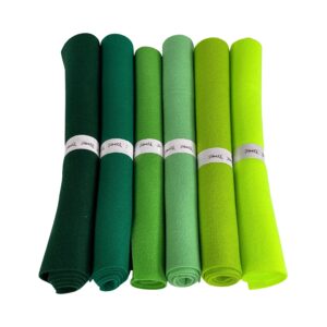 fabricla craft felt rolls 6 pieces - 12" x 18" inches assorted color non-woven soft felt material - acrylic felt roll for diy craftwork, sewing and patchwork - shade of greens