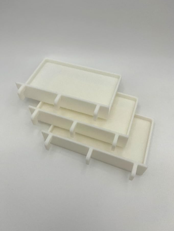 Hautico 3 Units of Storage Shelves, Peg Boards Accessories Compatible with IKEA Skadis System for Books, Wallets, Coins or Mini Toys, 3D Printed (White, 4"X2.4" (10cm X 6cm))