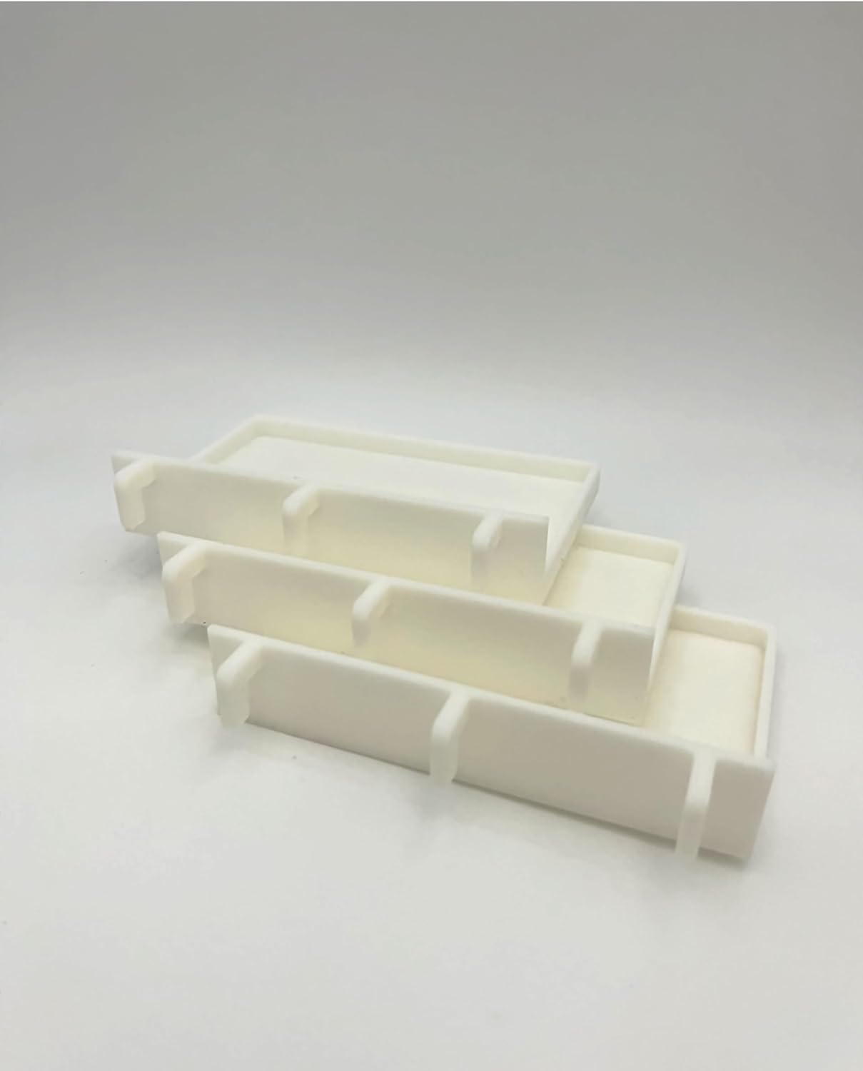 Hautico 3 Units of Storage Shelves, Peg Boards Accessories Compatible with IKEA Skadis System for Books, Wallets, Coins or Mini Toys, 3D Printed (White, 4"X2.4" (10cm X 6cm))