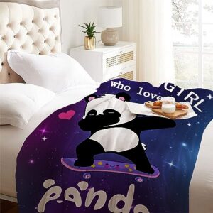 Panda Blanket Ultra Soft Flannel Panda Throw Blanket Cozy Lightweight Panda Gifts for Panda Lovers for Kids Adults 50" X40"