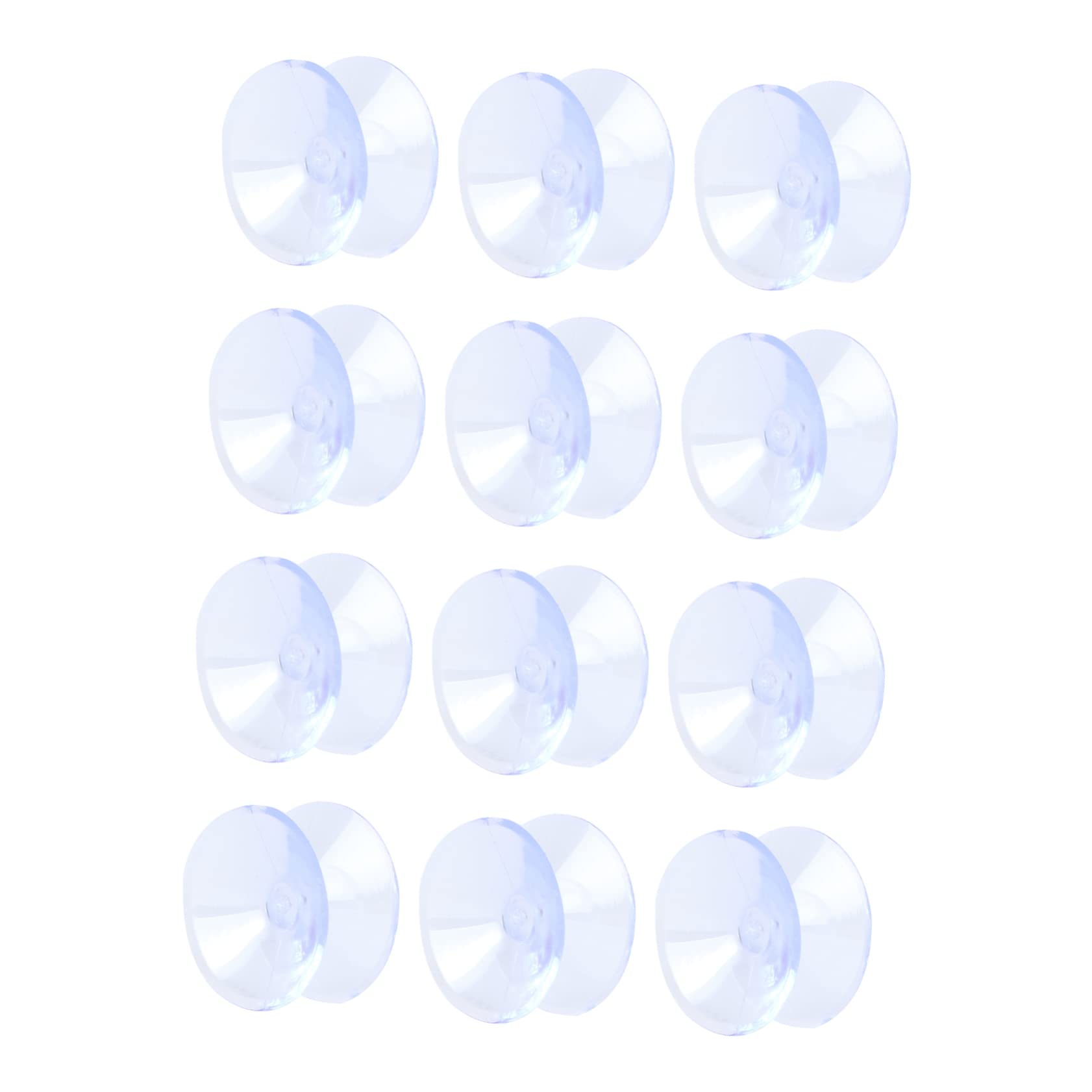 Double Sided Suction Cups, 12pcs Clear Silicone Bumpers Heavy Duty Desk Glass Suction Cups 20mm Double Sided Sucker Pads Bathroom Suction Cup Hooks Small Suction Cups