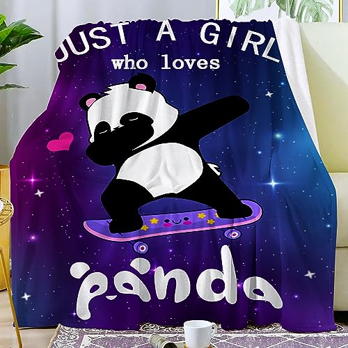 Panda Blanket Ultra Soft Flannel Panda Throw Blanket Cozy Lightweight Panda Gifts for Panda Lovers for Kids Adults 50" X40"