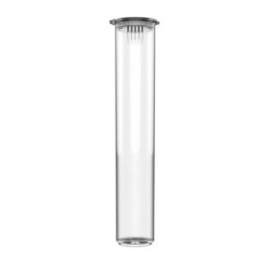 dragon chewer 80mm cr premium plastic packaging pop top tubes – bulk child resistant travel holder vial sample containers mini storage strong seal squeeze cap – 1,150 qty (clear)