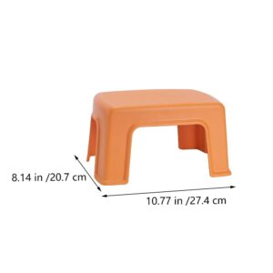 Veemoon 1pc Plastic Stool, Orange, Portable, Non-Skid, Suitable for Home, Kindergarten, Shopping Mall