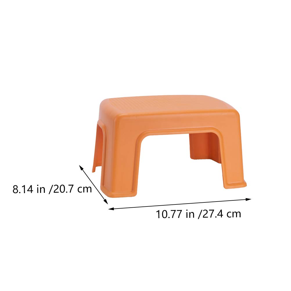 Veemoon 1pc Plastic Stool, Orange, Portable, Non-Skid, Suitable for Home, Kindergarten, Shopping Mall