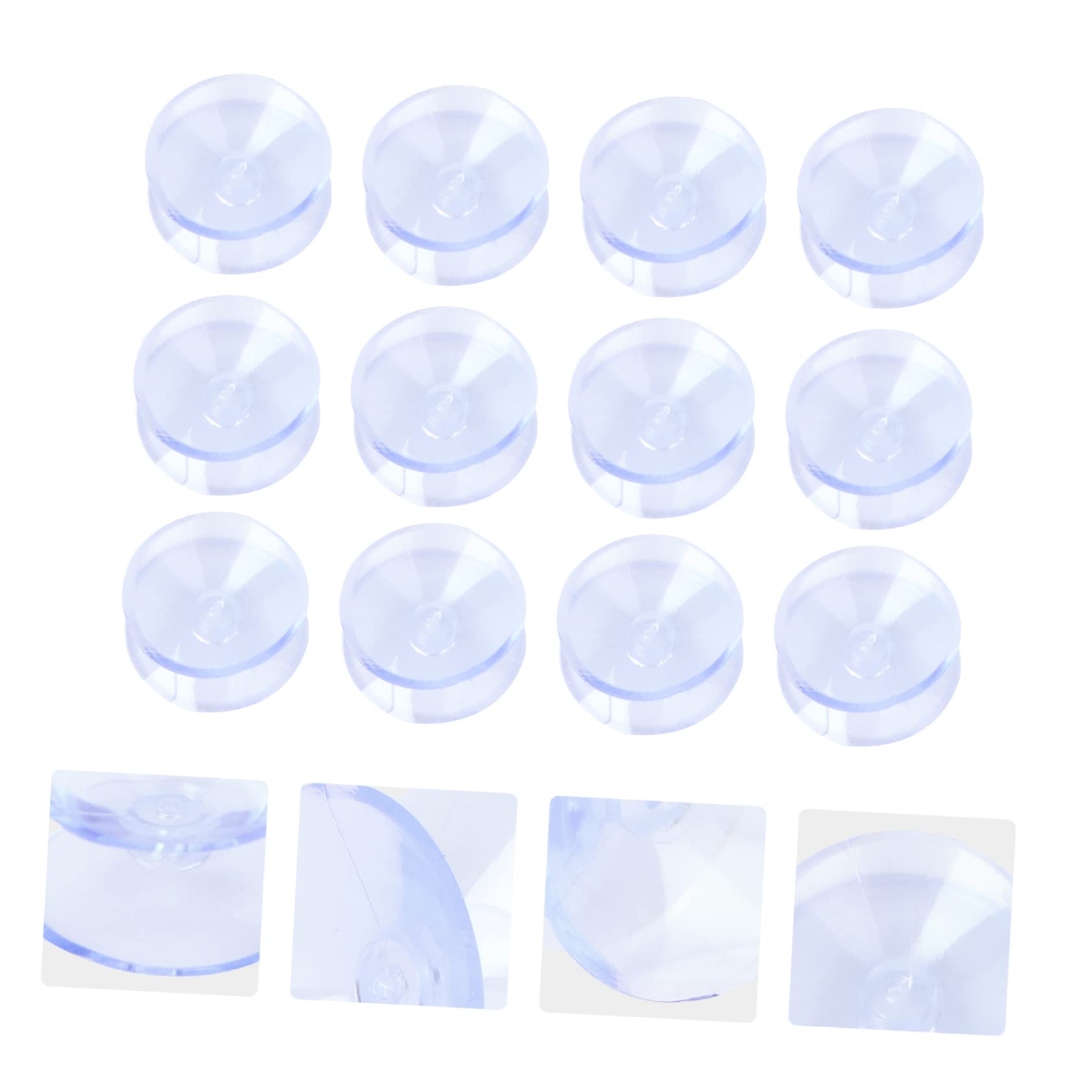 Double Sided Suction Cups, 12pcs Clear Silicone Bumpers Heavy Duty Desk Glass Suction Cups 20mm Double Sided Sucker Pads Bathroom Suction Cup Hooks Small Suction Cups