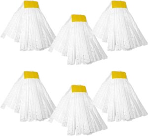 kleen handler mop head replacement 6-pack hydrophobic industrial mop for oils and spills – heavy-duty mop for industrial, commercial, janitorial cleaning – non-woven oil-absorbent material