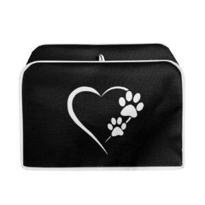 psesaysky dog paw heart 4 slice toaster covers kitchen accessories multicolor decor dust and fingerprint protection bread maker oven washable covers lightweight bakeware protector