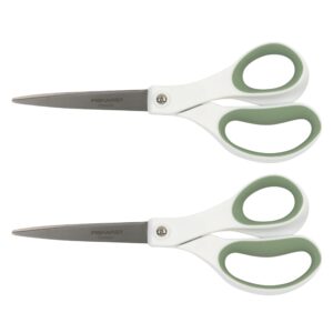 fiskars everyday softgrip titanium fashion scissors (8") - 2pk - forest fern