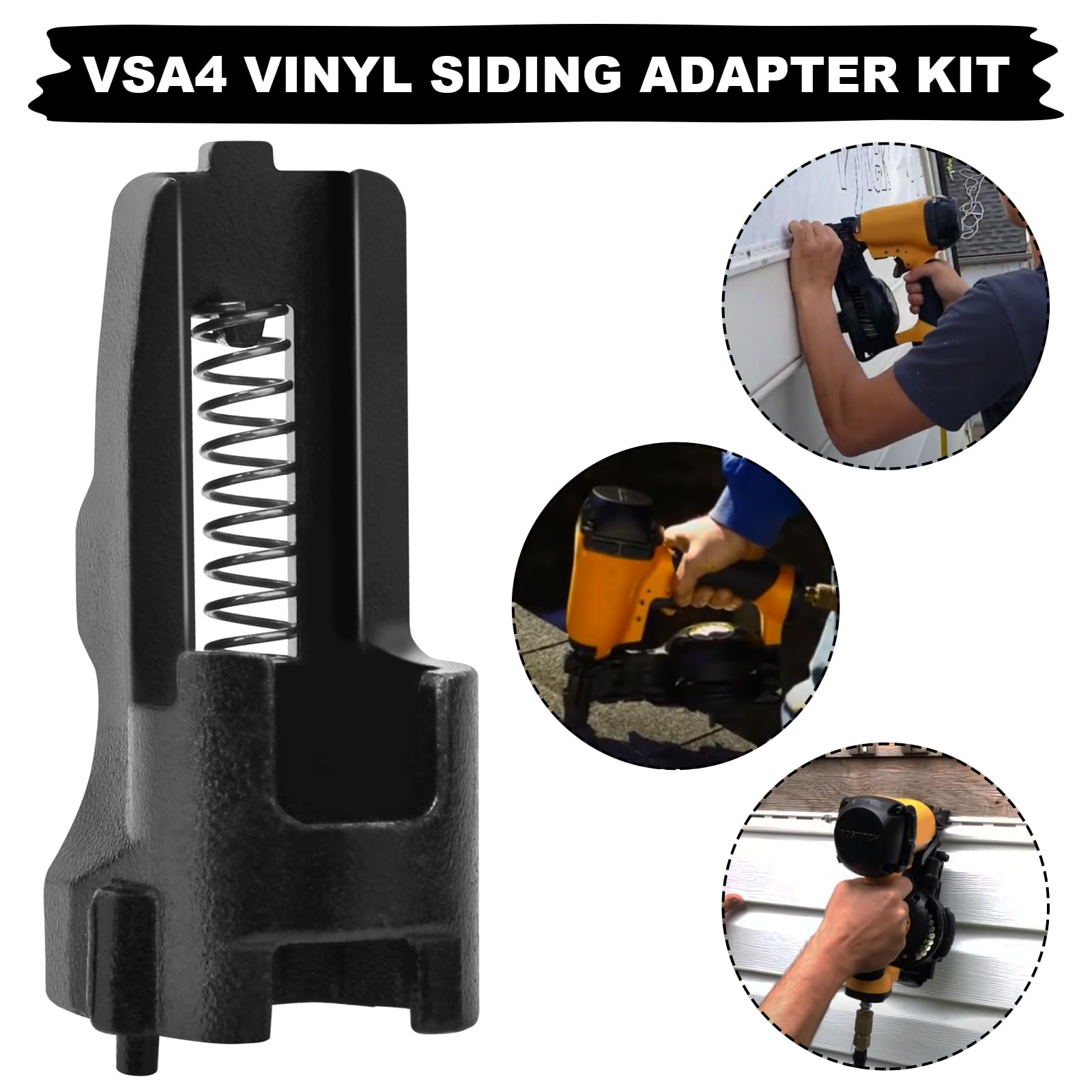 RN46-1 Vinyl Siding Nailer Adapter Kit Attach to for BOSTITCH VSA4 Vinyl Siding Adaptor Kit Coil Roofing Nailer Kit with Spring for Metal Roofing Panels & Vinyl Siding Etc - w/Instructions