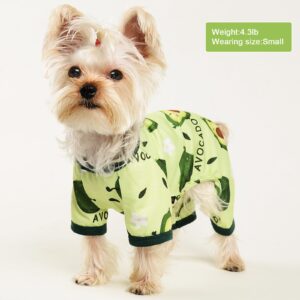 Dog Pajamas Pjs Soft Stretchy Dog Clothes for Small Dogs Girl Boy Medium Size Dogs Spring Summer Puppy Clothes Doggie Onesies Cat Pet Jammies Outfit (Avocado Green, X-Small)