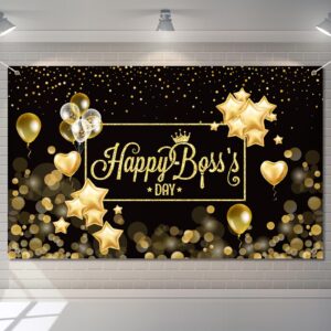 mixweer 71'' x 43'' boss's day backdrop banner happy boss's day banner decorations international boss day photo sign for office background decoration boss day best boss ever party supplies