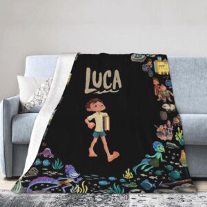 BNALAO Luca Movie Blanket Cartoon Throw Flannel Blankets Lightweight Comfortable Bedding Gifts for Kids Adult 60"X50"