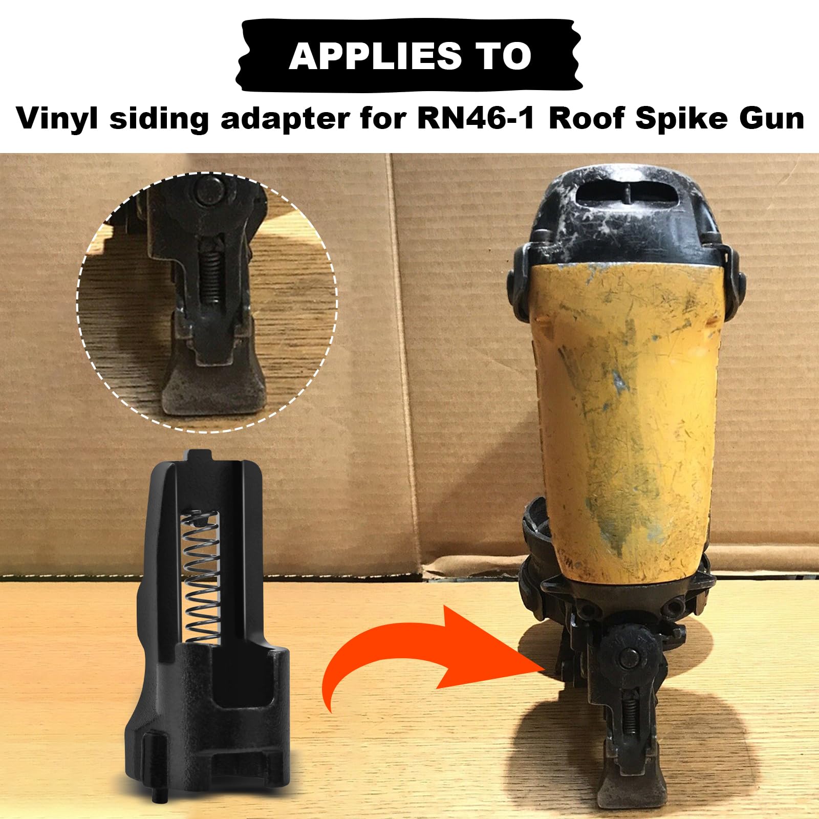 RN46-1 Vinyl Siding Nailer Adapter Kit Attach to for BOSTITCH VSA4 Vinyl Siding Adaptor Kit Coil Roofing Nailer Kit with Spring for Metal Roofing Panels & Vinyl Siding Etc - w/Instructions