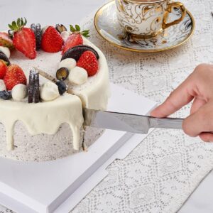 Seeshine Silver Cake Cutter Set, Stainless Steel Cake Cutting Set Include Cake Knife and Cake Server, Suitable for Wedding, Birthday, Parties and Events