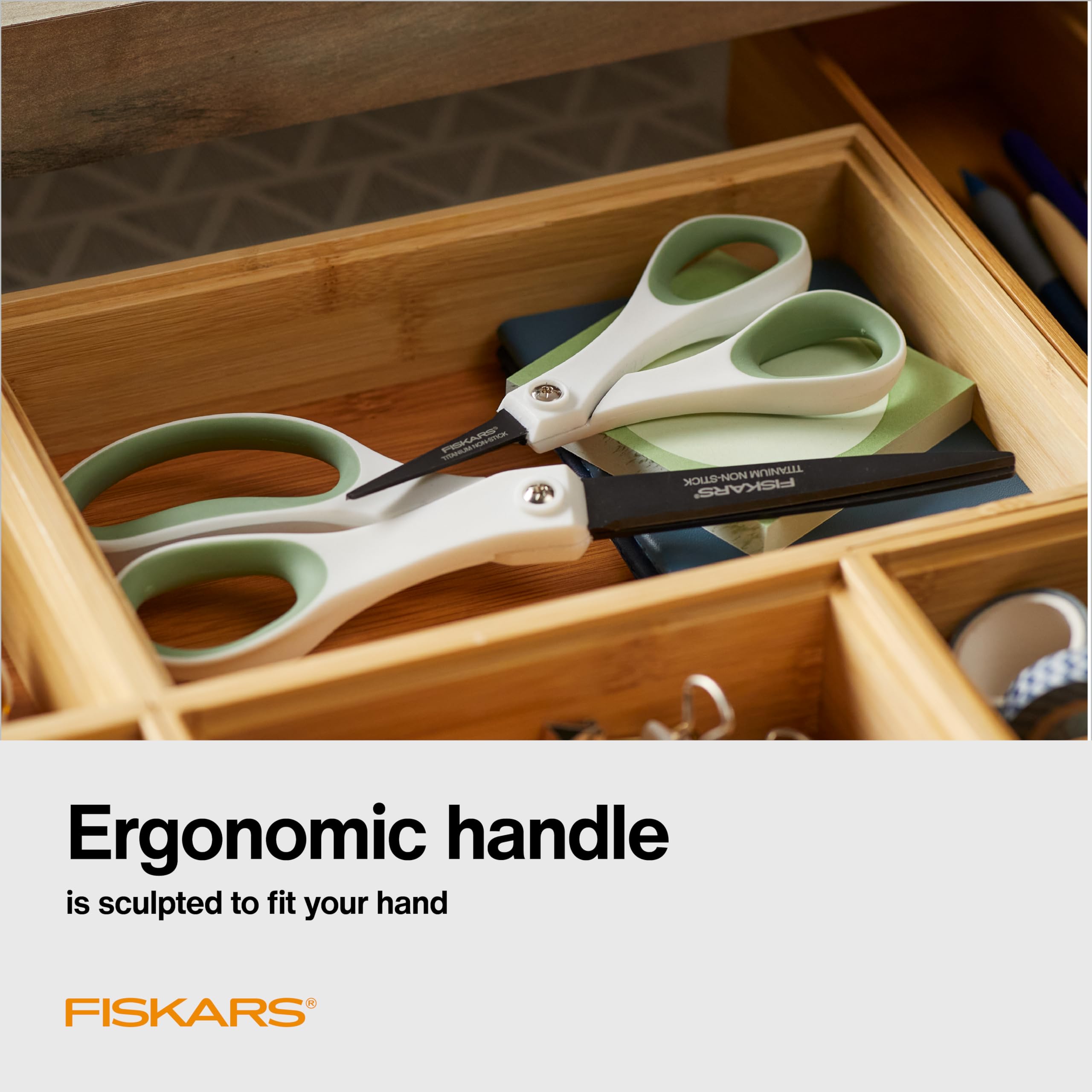 Fiskars All Purpose Scissors (2-Pack) - High Performance and Designed for Comfort and Cutting Sticky Materials - Sharp to Cut, But Soft to Hold - Perfect for Everyday, the Office, and Arts & Crafts