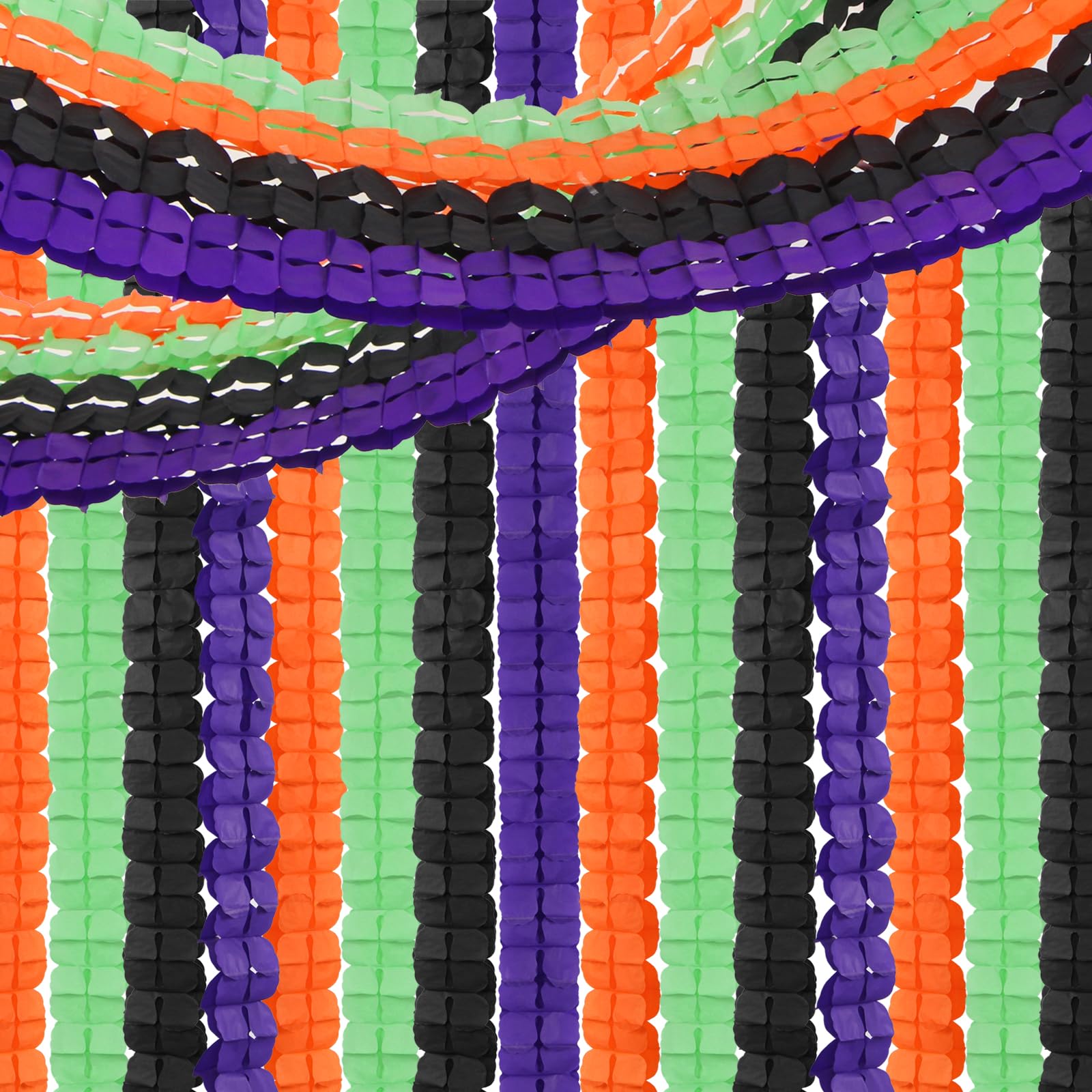 Black-Purple Orange Green Halloween Party-Decorations - 157Ft Four-Leaf Clover Streamers Garland Hanging Banner,Birthday Wedding Baby Bridal Shower Decor Hugtmr