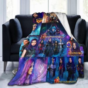 bnalao descendants cartoon 3 movie blanket cartoon throw flannel blankets lightweight comfortable bedding gifts for kids adult 50"x40"