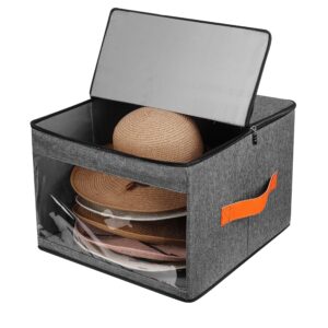 kushon upgraded hat storage box for women & men,closet hat boxes organizer bag with dustproof lids,cowboy hat box,hat carrier case for travel