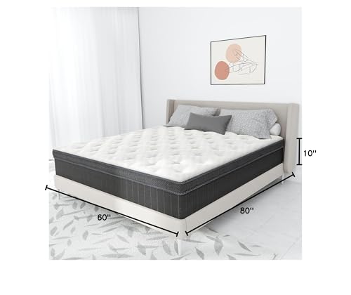 Ladinimo King Mattress, Hybrid Mattress with High Density Foam & Motion Isolation with Individually Wrapped Pocket Coils Medium Firm Mattresses,King Size Mattresses 80 * 76 * 10 inches