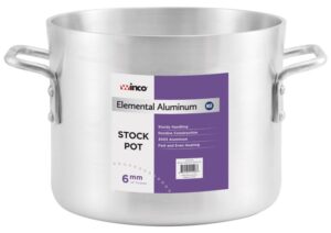 winco alhp-32 commercial-grade aluminium stock pot, 32 quart, silver