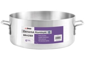 winco albh-15 commercial-grade aluminium brazier, 15 quart, silver