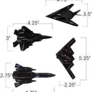 Zugar Land Die-Cast Pullback Stealth Bomber Models (4.25"-5.25") SR-71 Blackbird, F-22 Raptor, F-117 Nighthawk, B2 Bomber (SR-71 Blackbird)